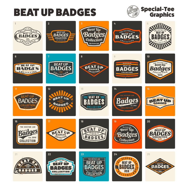 Beat Up Badges - TheVectorLab