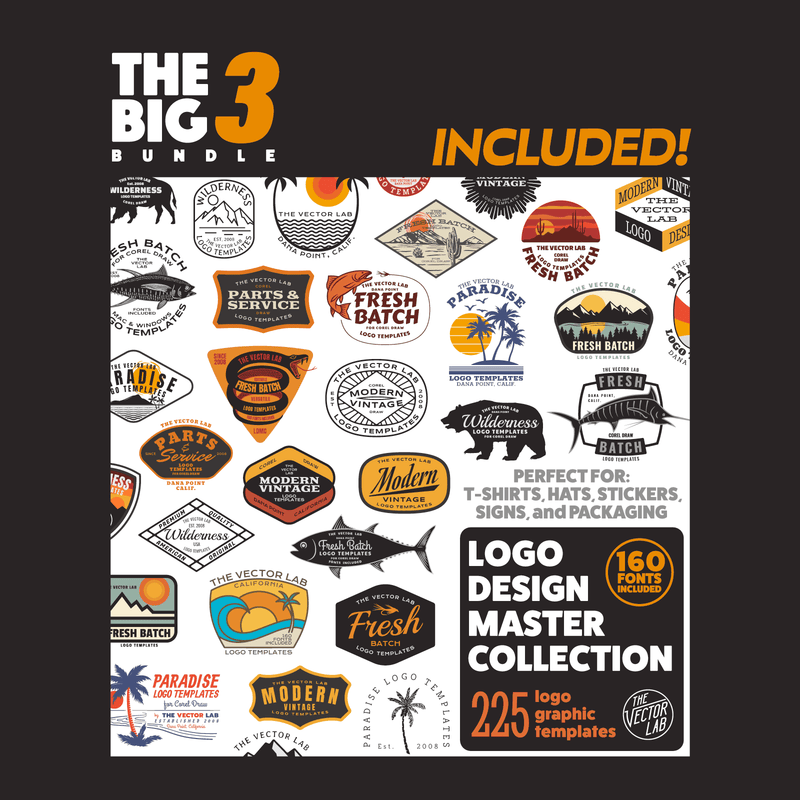 The Big 3 T-Shirt Design Bundle - TheVectorLab