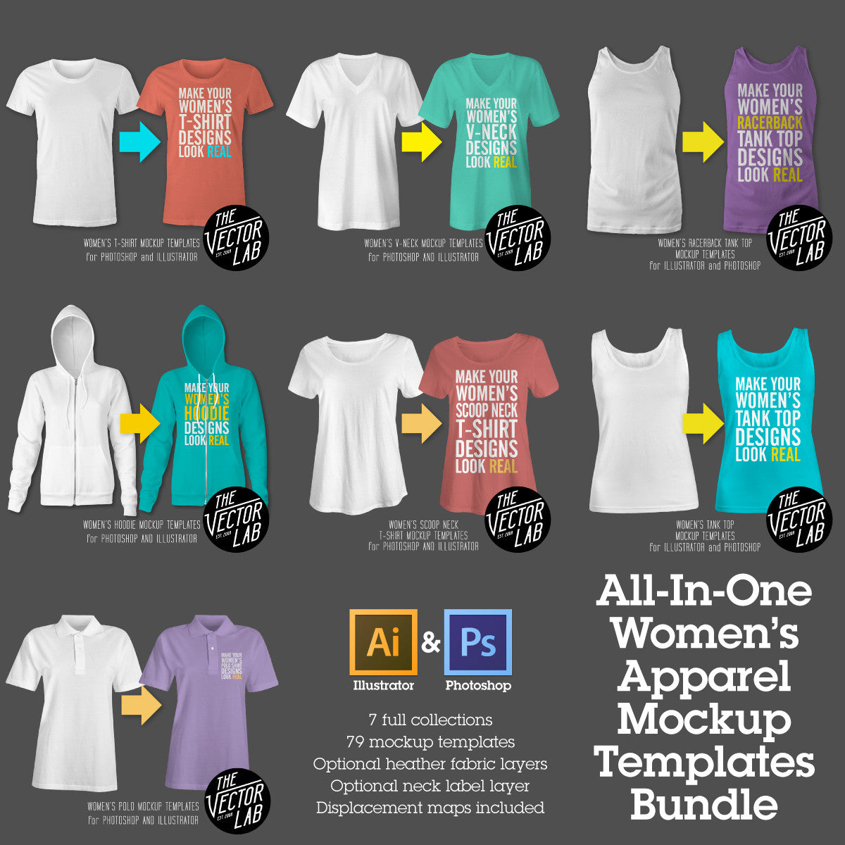 Women's Apparel Templates - TheVectorLab