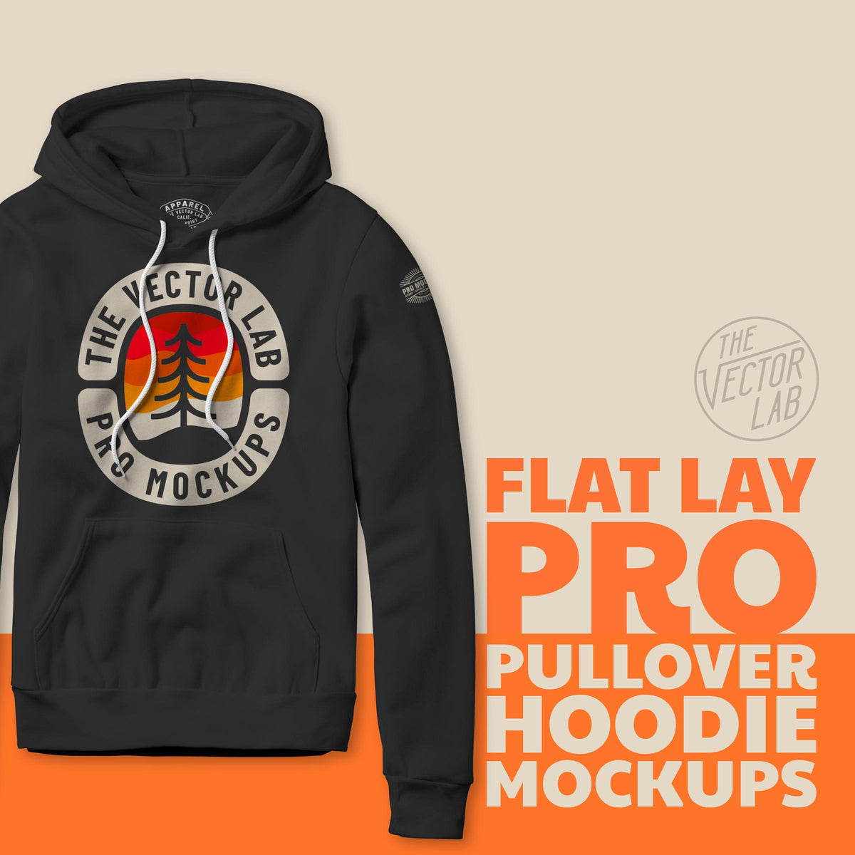 Flat Lay Pro Pullover Hoodie Mockups - TheVectorLab